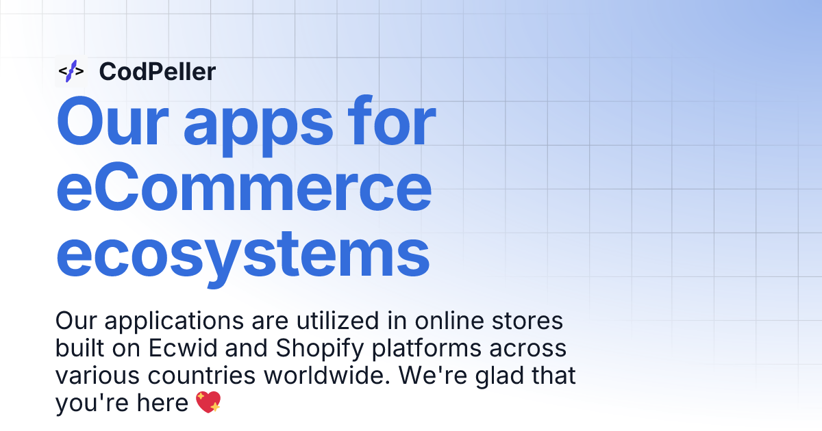 Our apps for eCommerce ecosystems | CodPeller